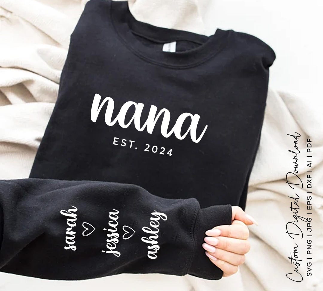 Custom Nana Est SVG, PNG, Eps, Dxf, Jpg | Personalized Established Year ...