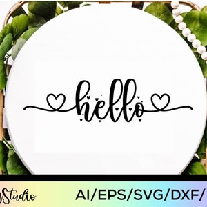 Hello Svg | Door Mat Svg | Hello Svg Bundle | Hello Flourish | Hello ...