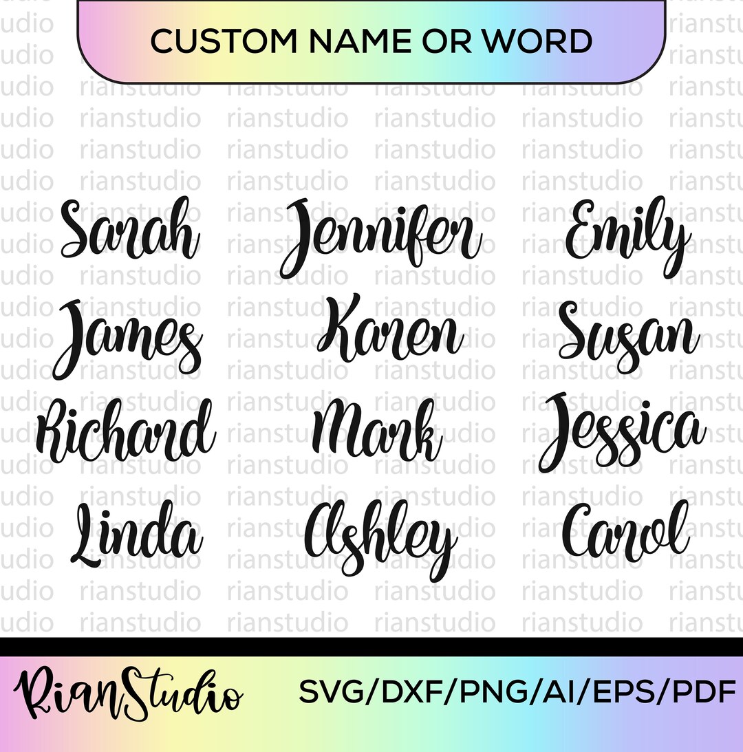 Custom Name SVG | Custom Name Calligraphy | Custom Name Cut File ...