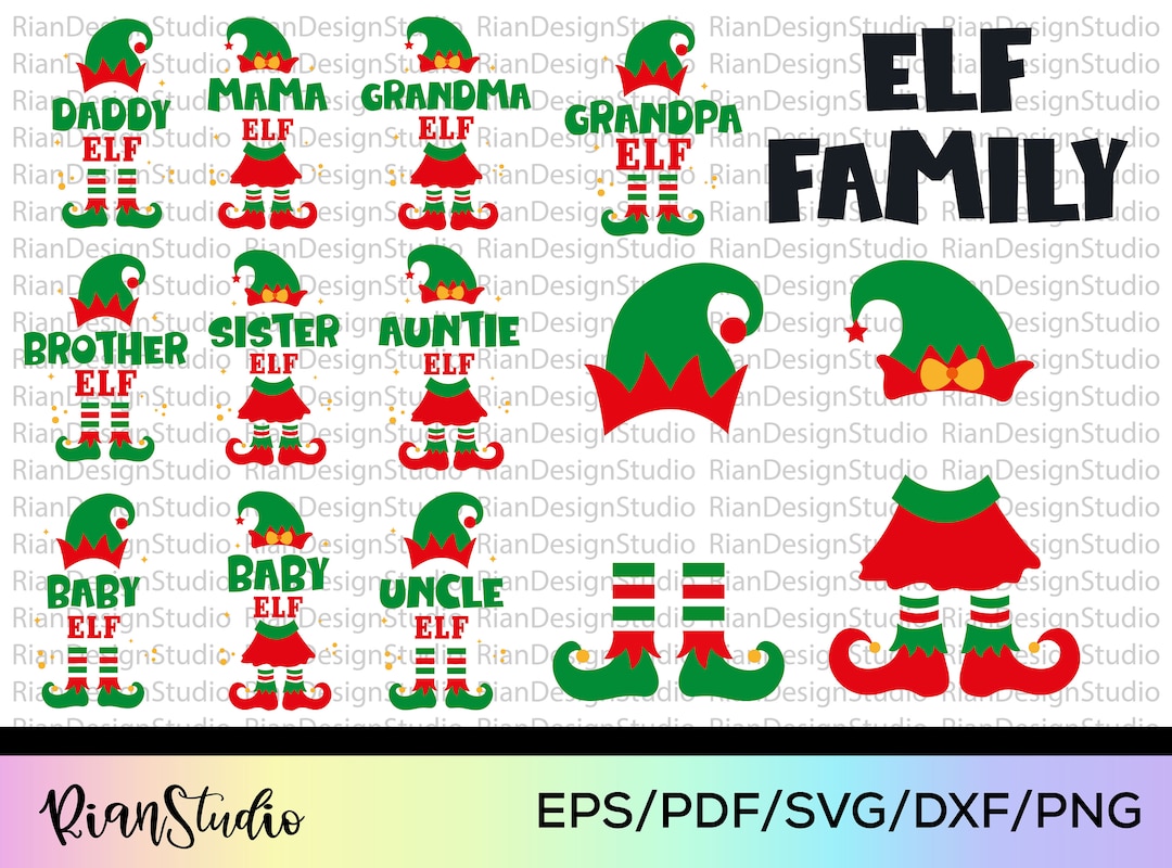 Elf Svg Bundle / Elf Family Svg / Christmas Elf Svg Bundle / Camisas de ...