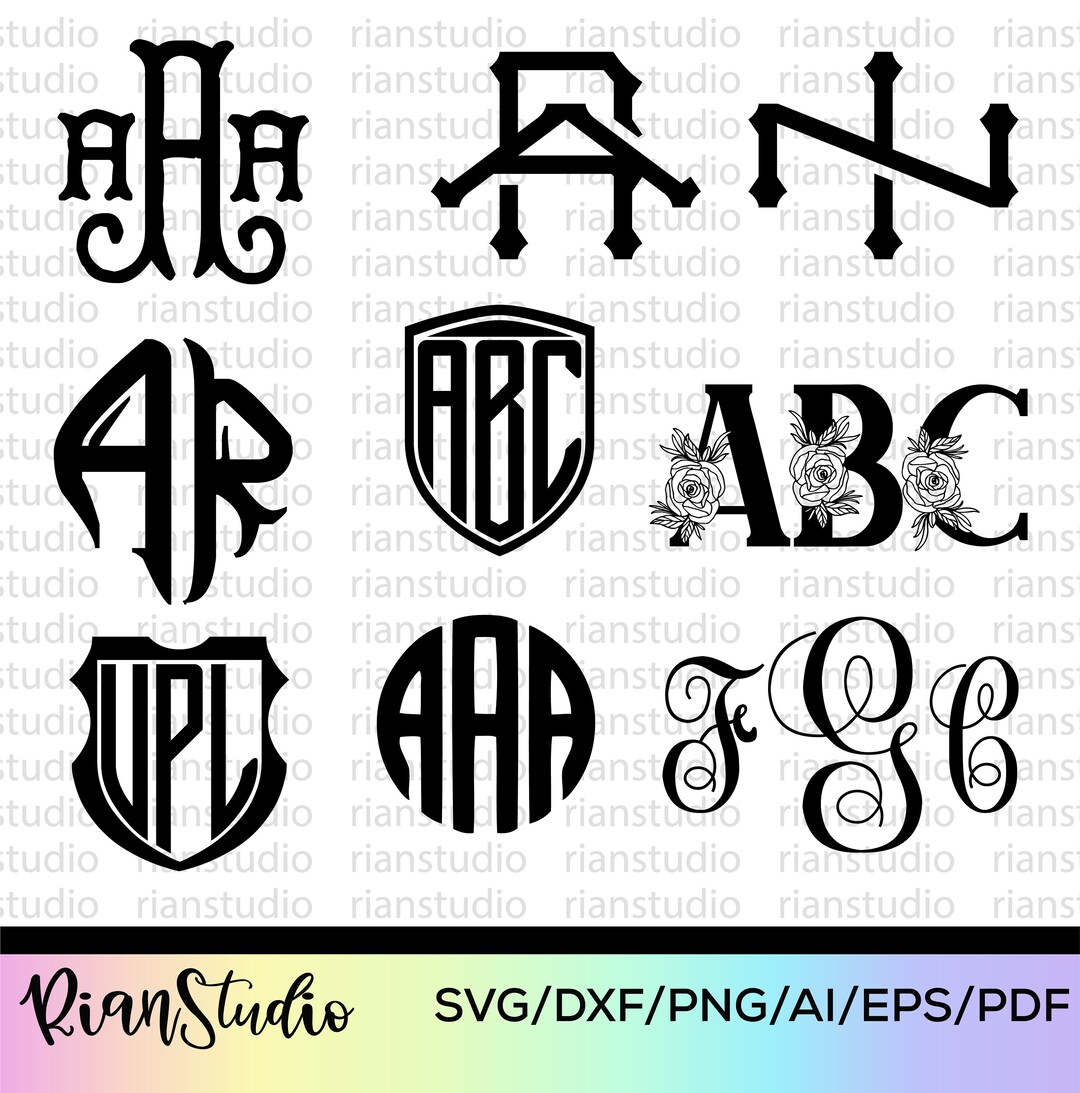 Monogram Font SVG | SVG Monogram Alphabets | Personalized Name Initials ...