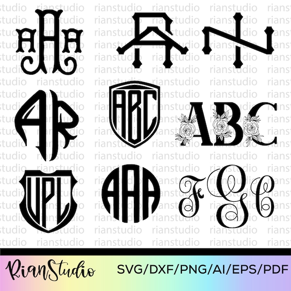 Monogram Font Svg - Etsy