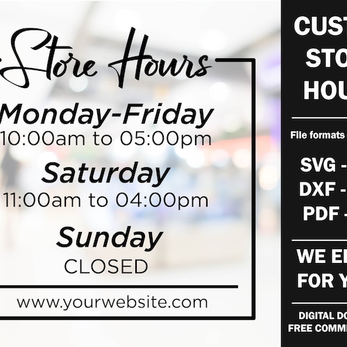 Business Hours Svg Png Hours of Operations Business Sign - Etsy