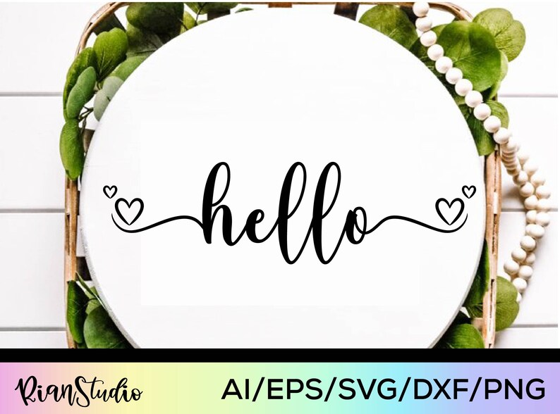 Hello Svg Door Mat Svg Hello Svg Bundle Hello Flourish - Etsy