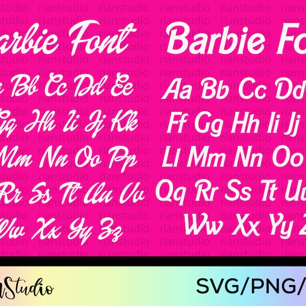 Barbie Font - Etsy