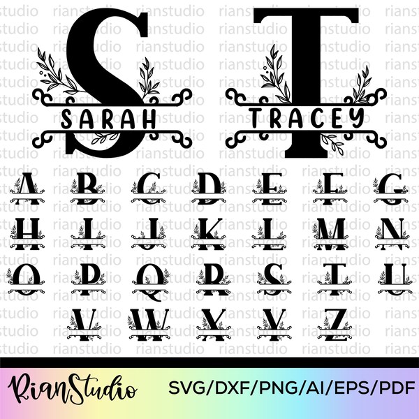Split Monogram - Etsy