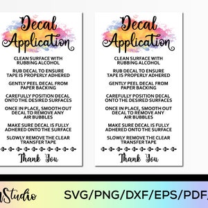 Decal Application Instruction Card Decal Application Instructions Decal ...