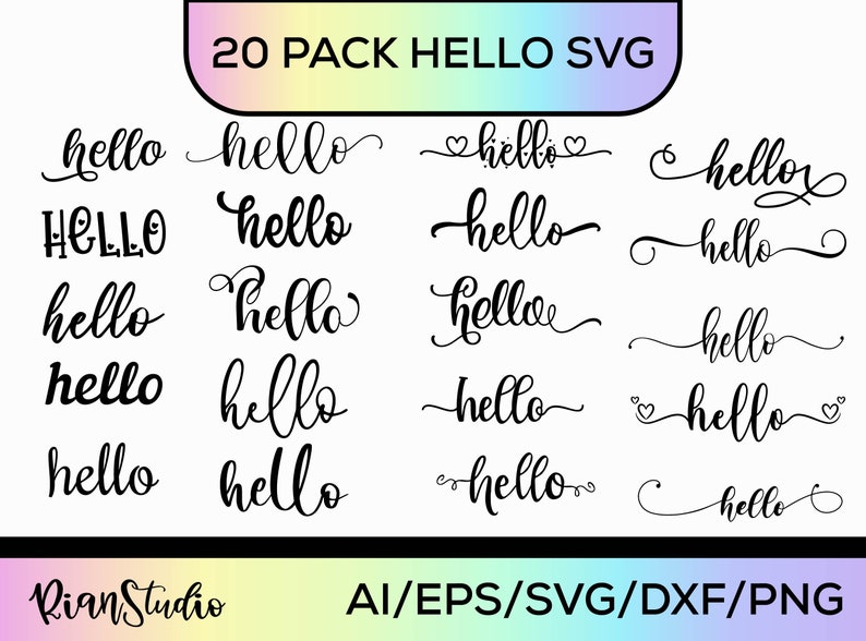 Hello Svg Door Mat Svg Hello Svg Bundle Hello Flourish - Etsy