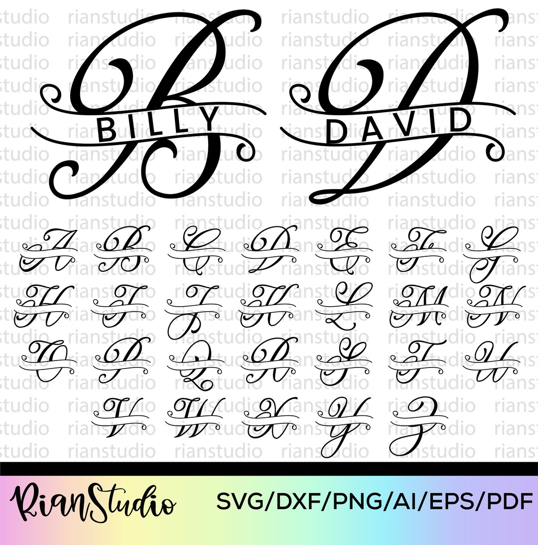 Custom Monogram SVG | Split Monogram SVG | Spilt Letter Svg | Custom ...
