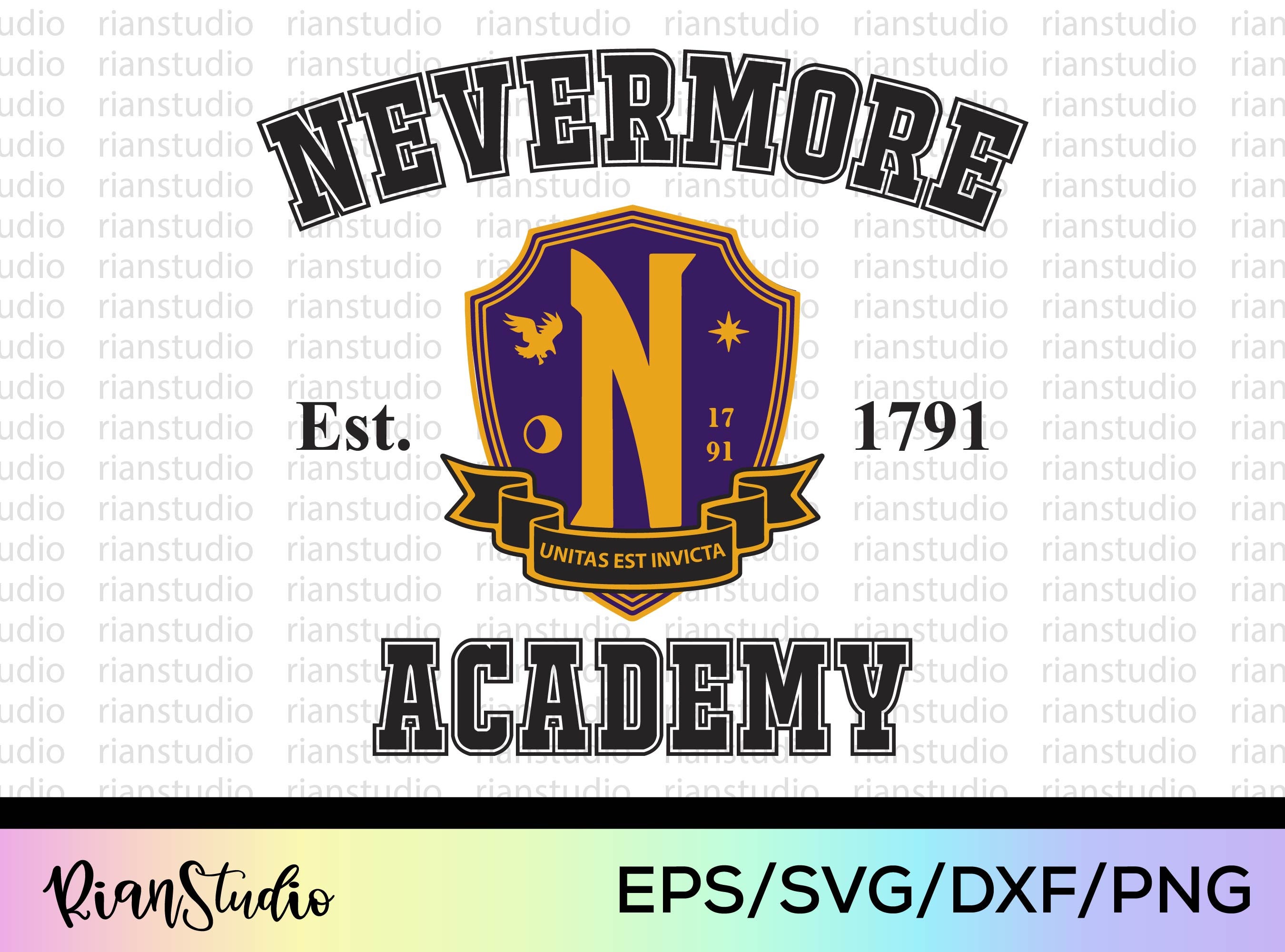 Nevermore Academy SVG University Sweater Decal Wednesday - Etsy UK