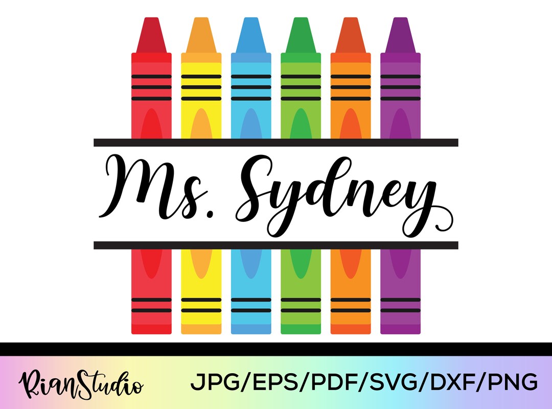Crayon Split Monogram Svg Crayon Name Frame Svg Pencil Name Frame SVG ...