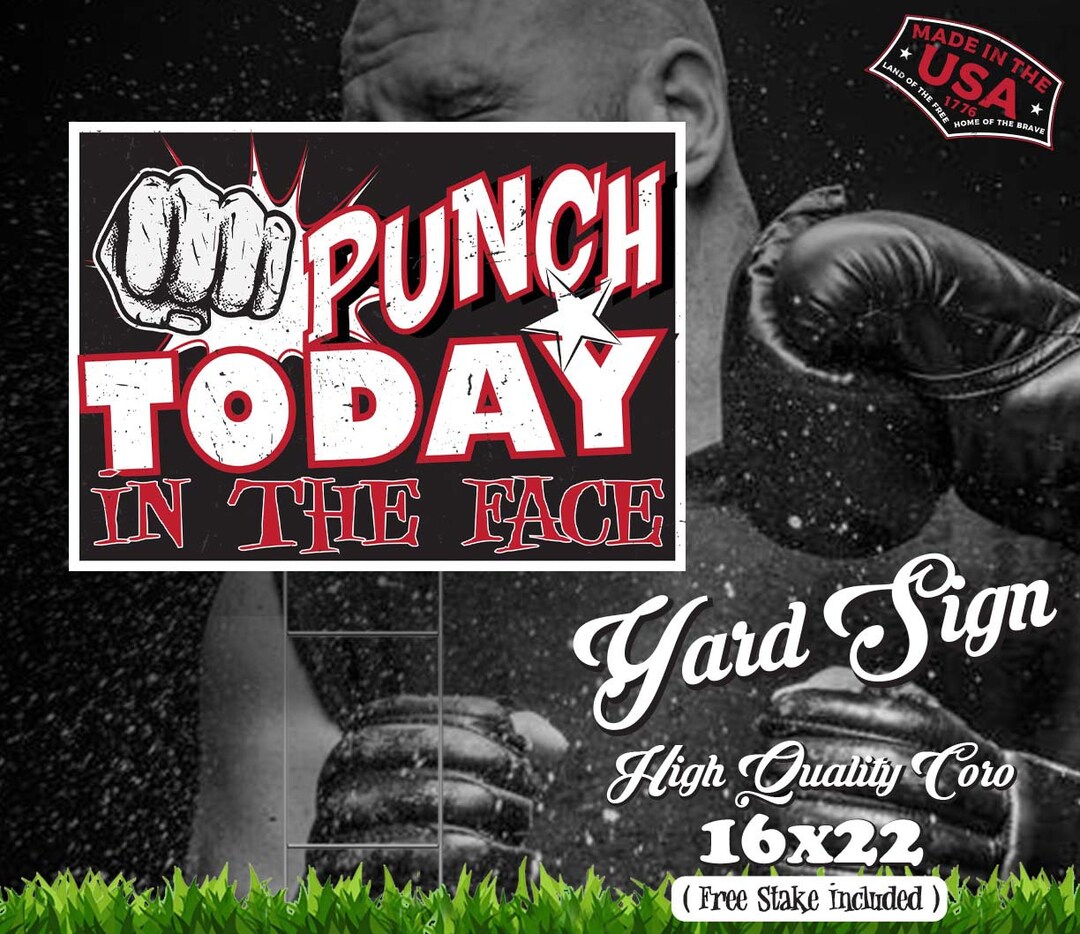 The original Punch Today in the Face Yard Sign It's Motivational and ...