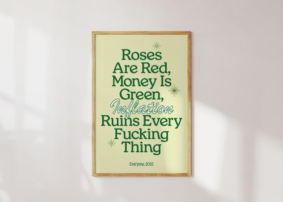 Inflation Poem Money Finance 2022 Funny Quote Instagram - Etsy