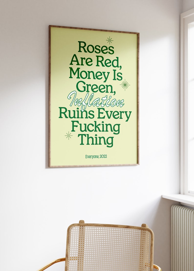 Inflation Poem Money Finance 2022 Funny Quote Instagram - Etsy