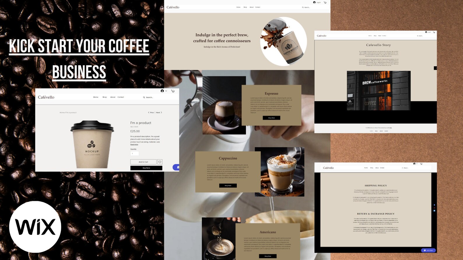Coffee Shop Wix Website Template, Wix Coffee Shop, Coffee Shop Template ...