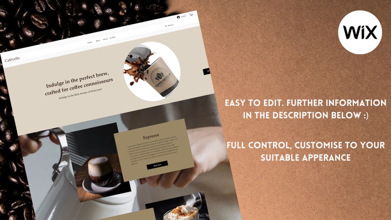 Coffee Shop Wix Website Template, Wix Coffee Shop, Coffee Shop Template ...