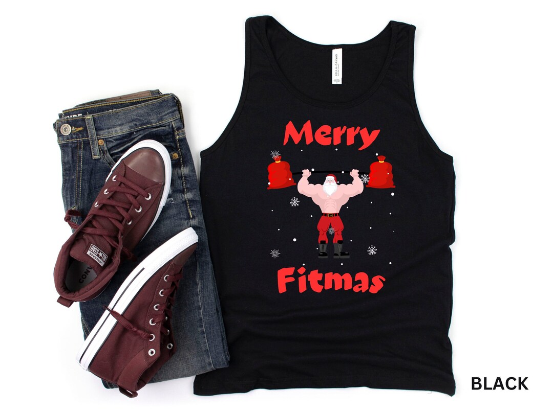 MERRY FITMAS Funny Christmas Workout Tank Top, Perfect for a Fitness ...
