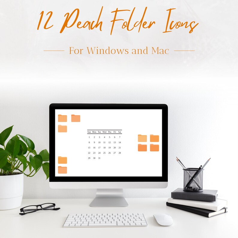 12 Peach Folder Icons Mac and Windows Customize Your - Etsy