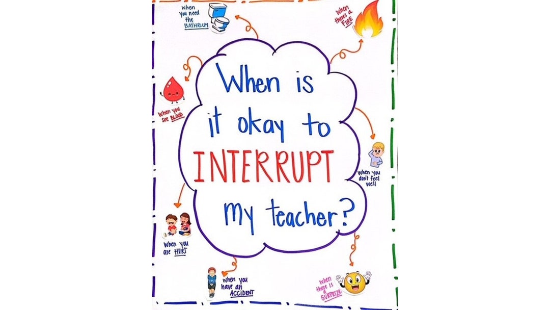 Digital When is It Ok to Interrupt the Teacher Anchor Chart - Etsy