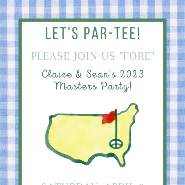 Masters Party Invite - Etsy