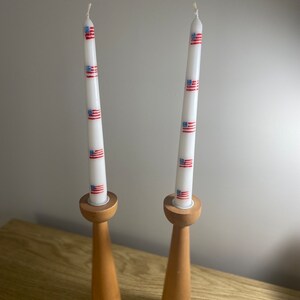 American Flag Handpainted Taper Candles: Patriotic Decor, Set of 2 - Etsy