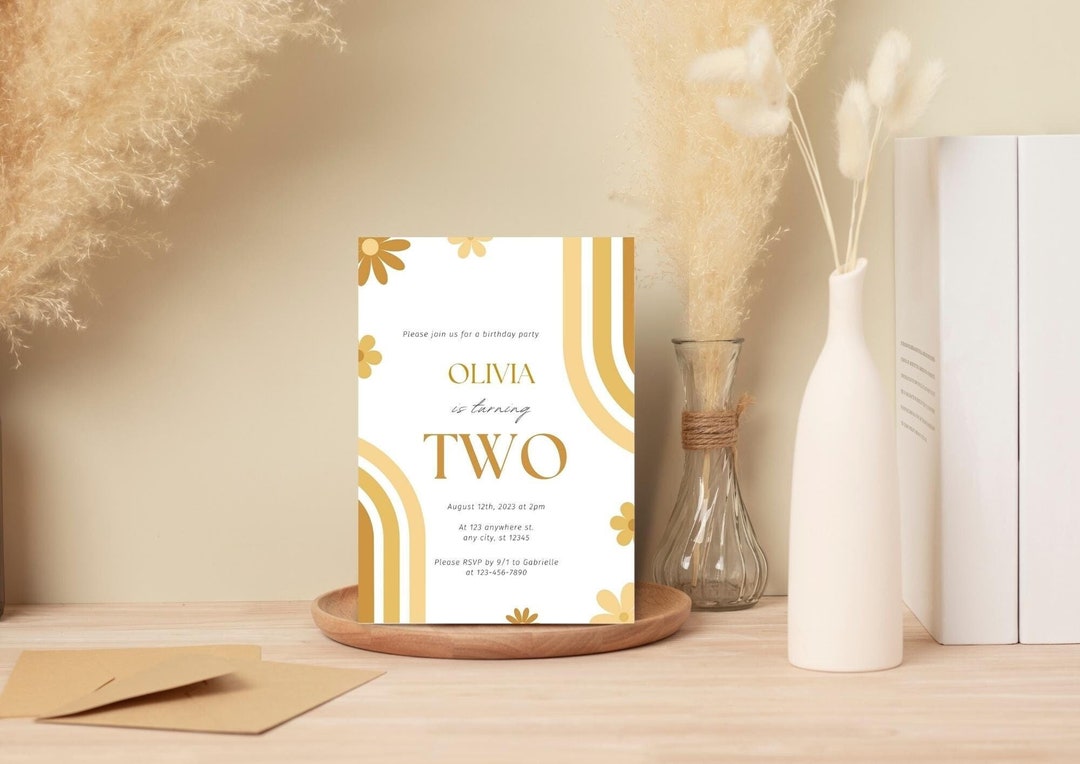 Boho Birthday Party Invitation Template Boho Invite for Kids Editable ...