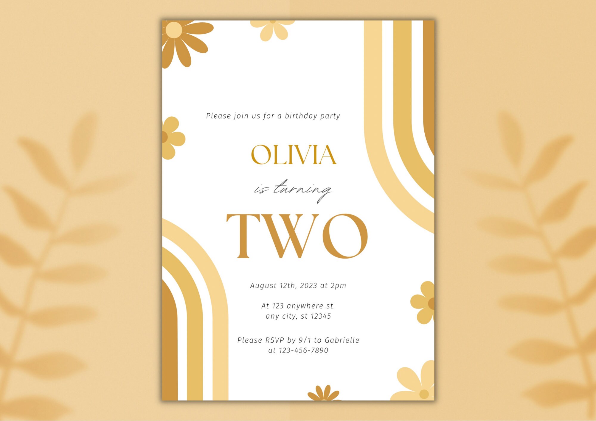 Boho Birthday Party Invitation Template Boho Invite for Kids Editable ...