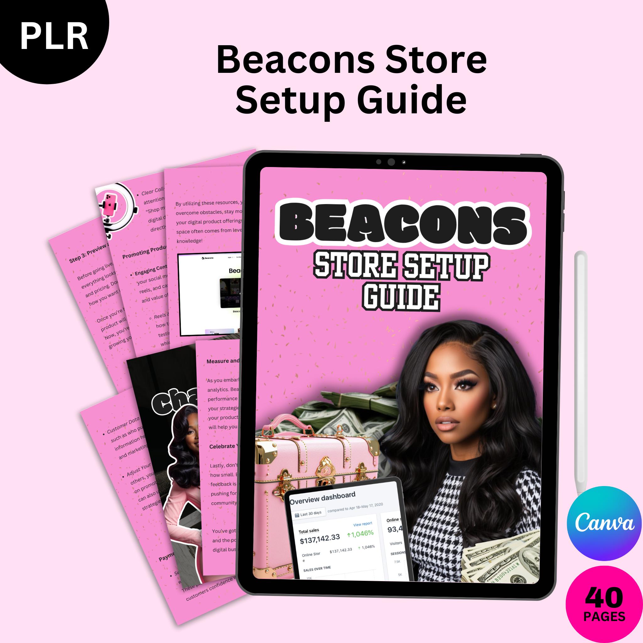 Beacons Store Setup Guide | Canva Template, PLR - Etsy