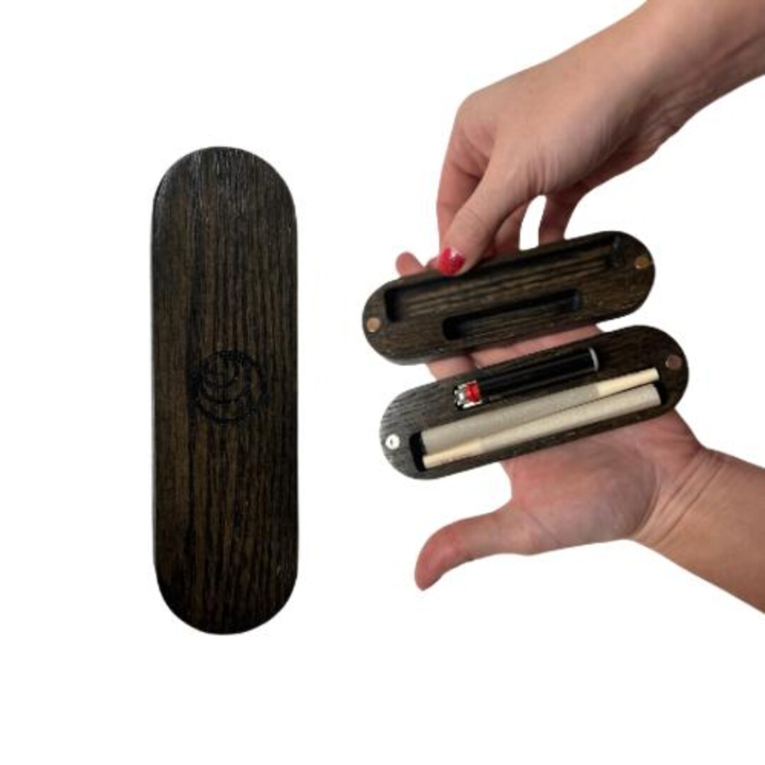 Black Stash Box Joint Case Stash Box Travel Case for 2 King Sized ...