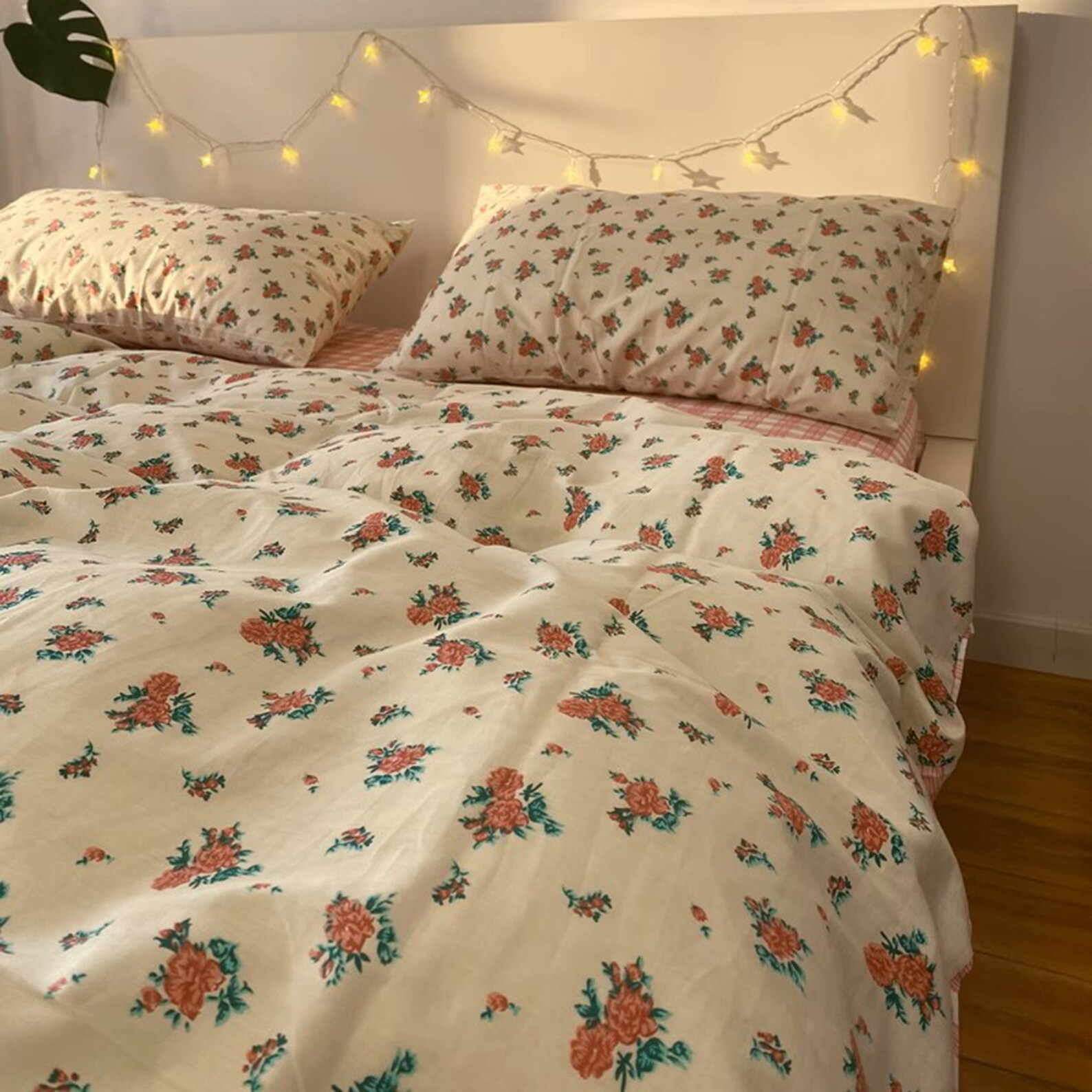 Vintage Pink Floral Bedding Cotton Duvet Cover Set Princess - Etsy