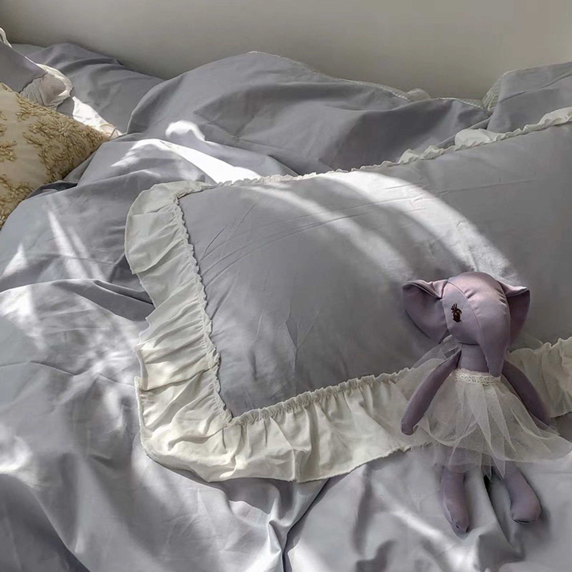 Princess Ruffle Duvet Cover, French Cotton Duvet Cover, Retro Bedding ...