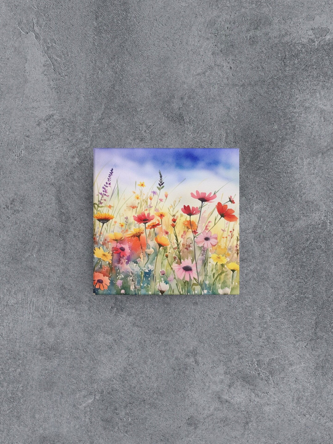 Watercolor Wildflowers Canvas Wall Art Wild Flower Painting - Etsy