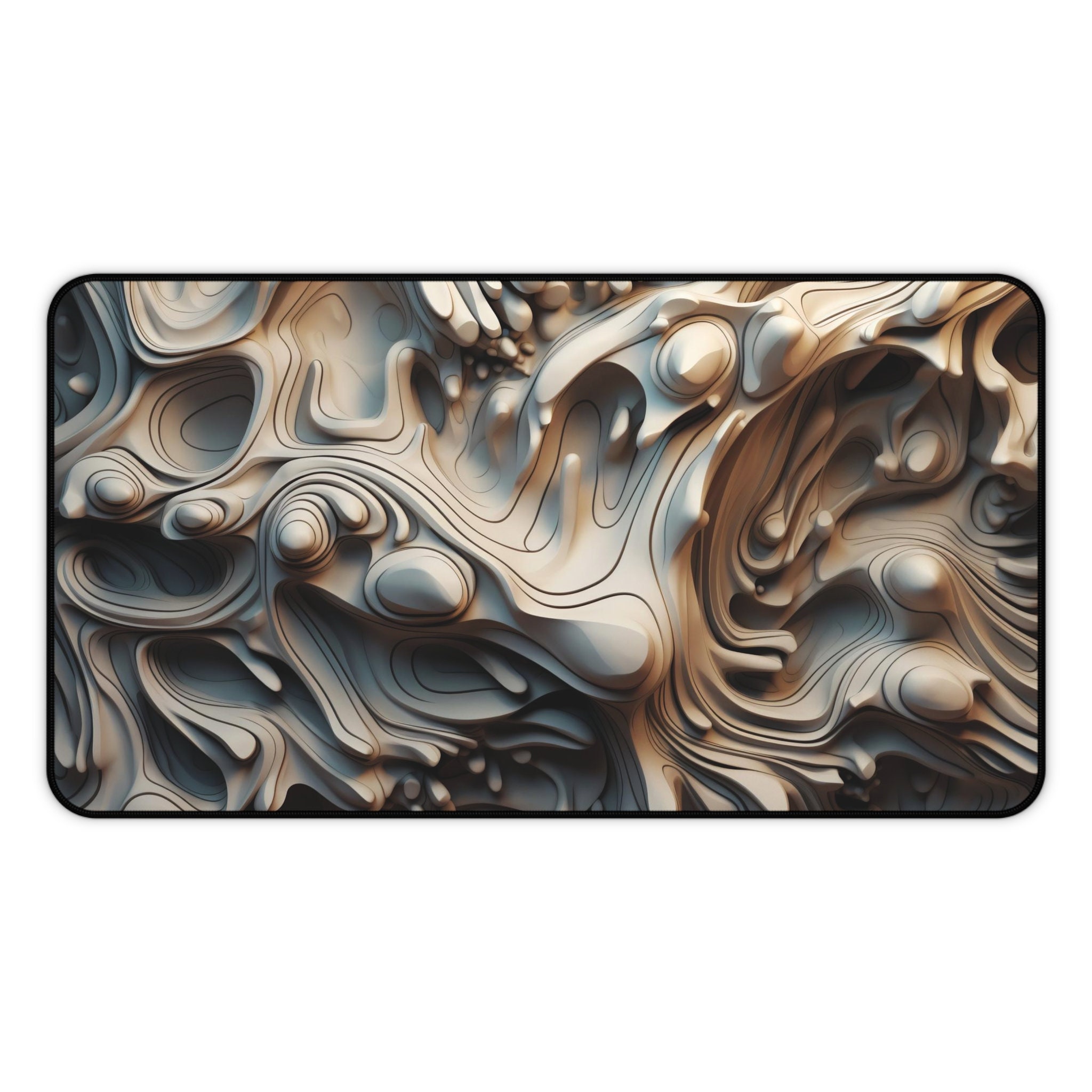 3D Texture Art Desk Mat, Liquid Wood Desk Pad, Trendy Workspace, Extra ...