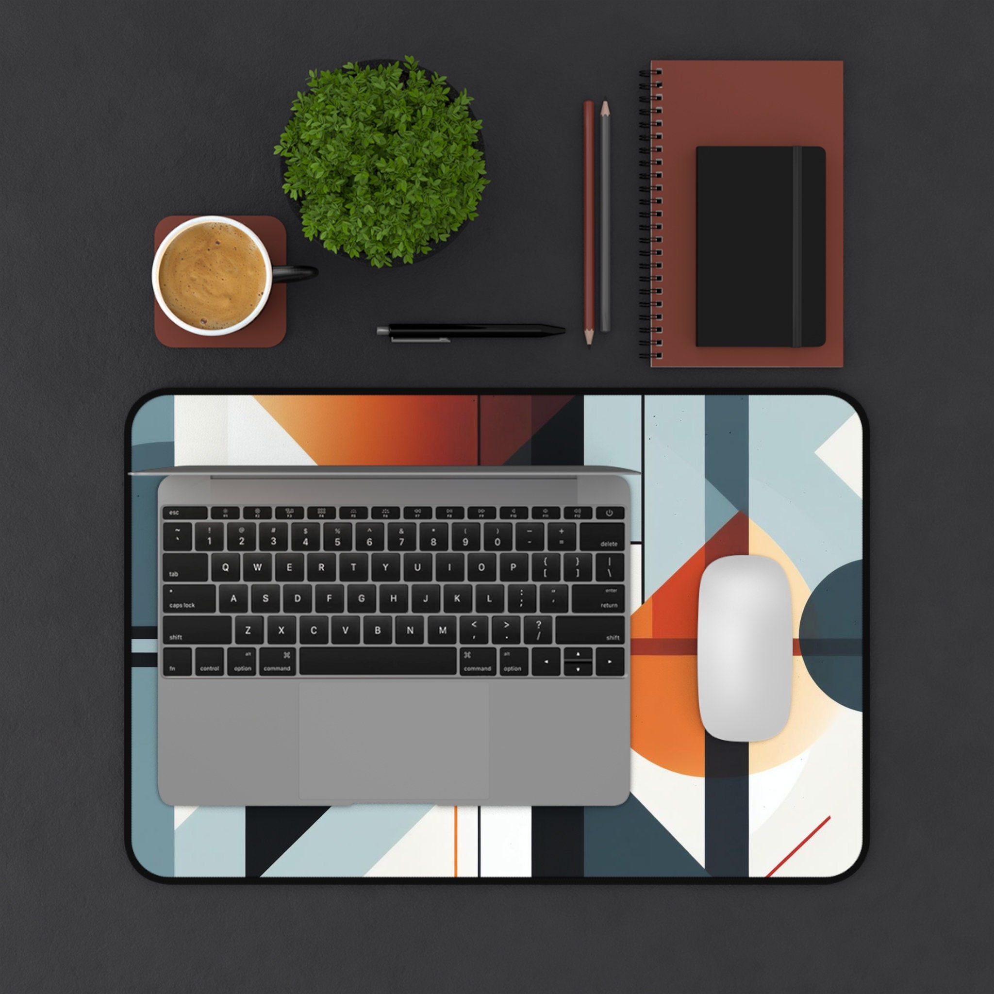 Abstract Geometric Desk Mat, Trendy Workspace, Minimalist Desk ...