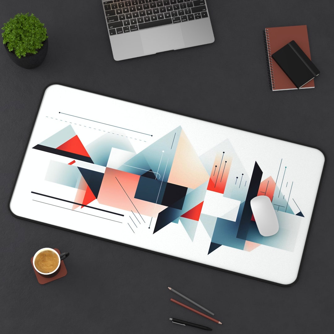 Geometric Desk Mat, Abstract Desk Mat, Trendy Workspace, Minimalist ...