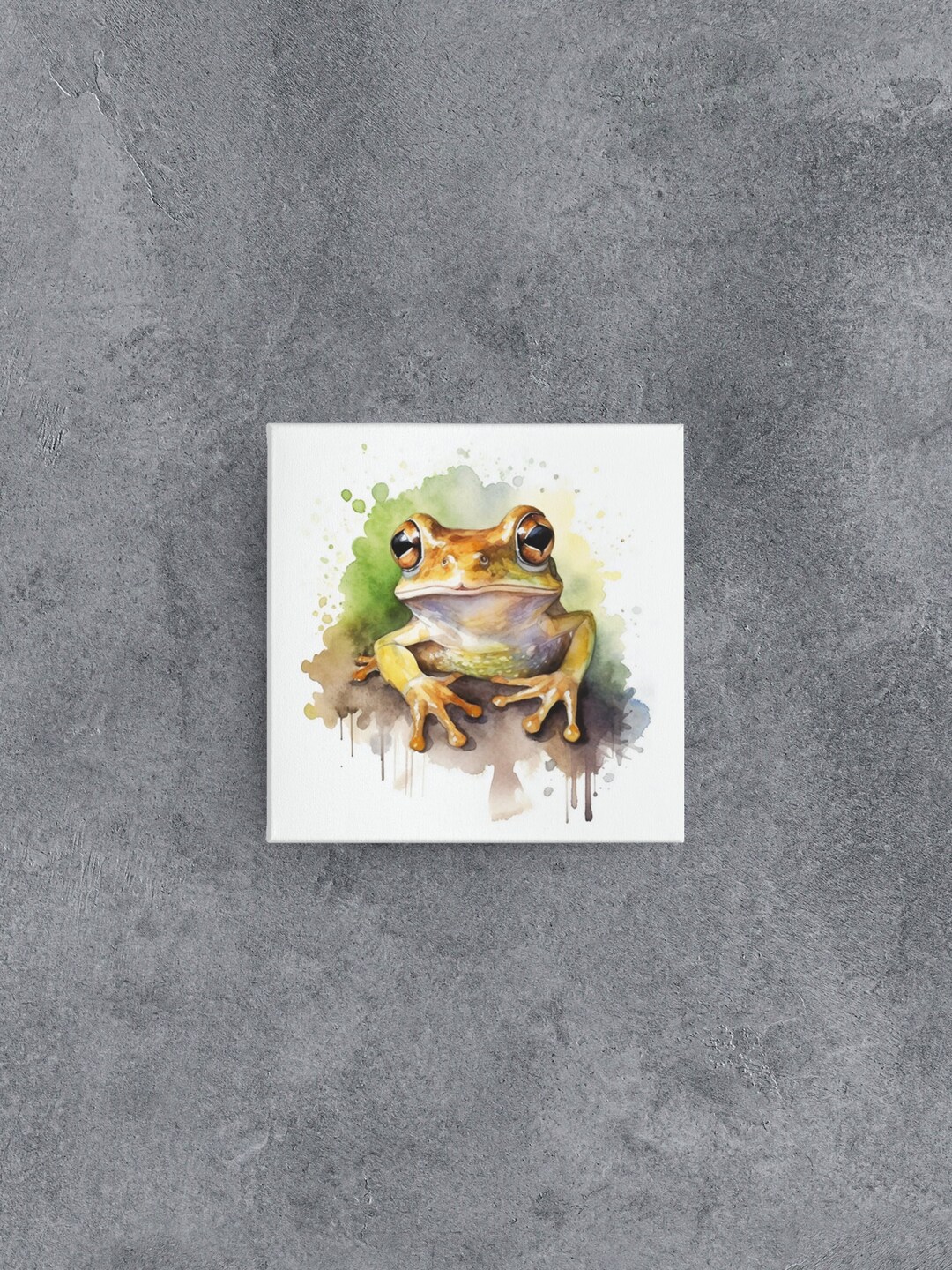 Tree Frog Canvas Wall Art, Watercolor Frog Painting, Cute Nature Print ...