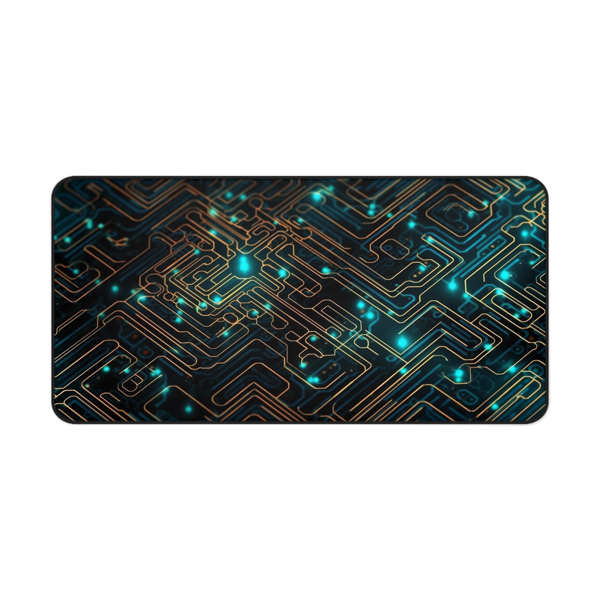 Cyber Circuit Desk Mat Digital Lights Desk Pad Sleek Mouse - Etsy