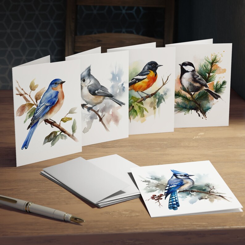 Watercolor Northeastern Birds Greeting Cards 5-pack, Backyard Birds ...