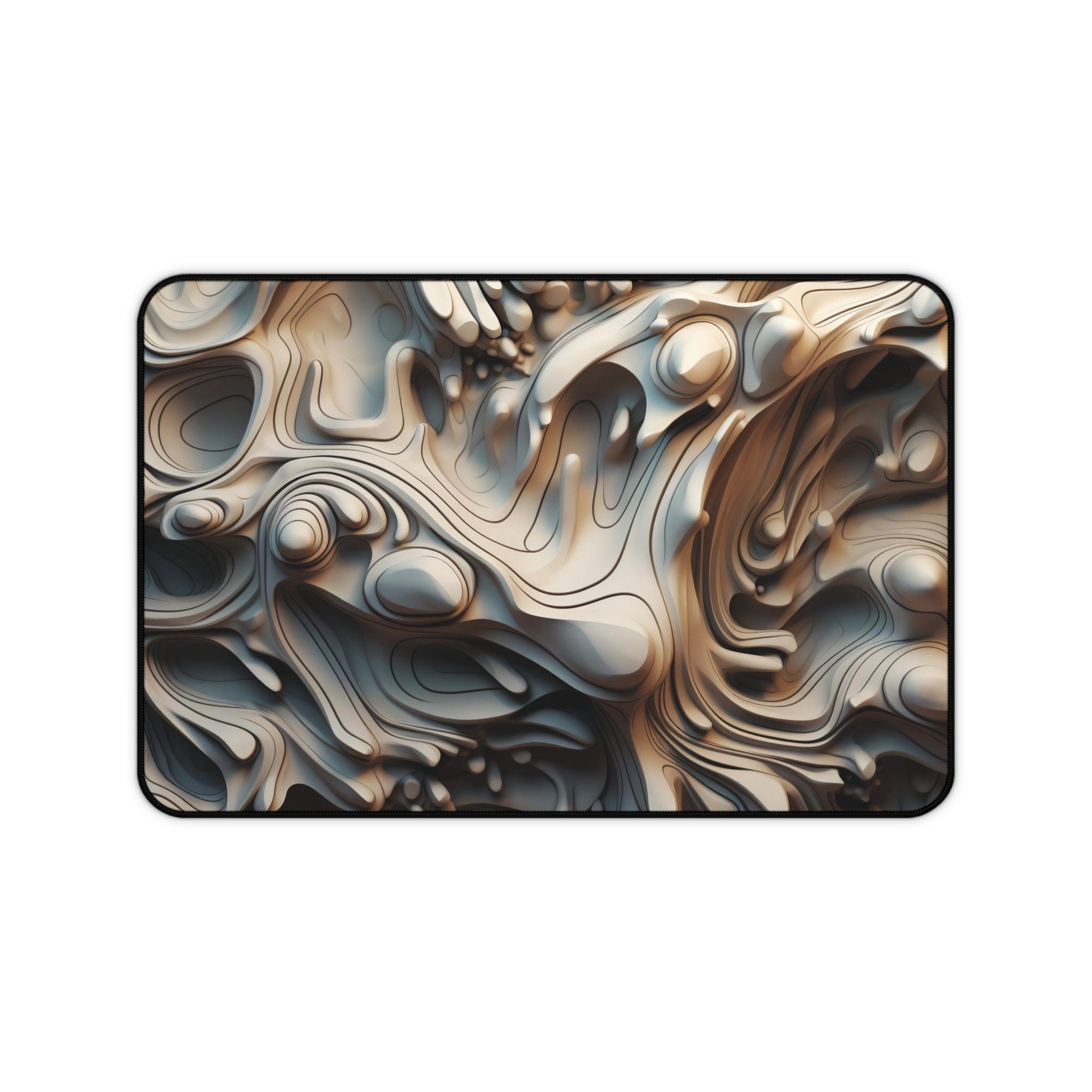 3D Texture Art Desk Mat, Liquid Wood Desk Pad, Trendy Workspace, Extra ...