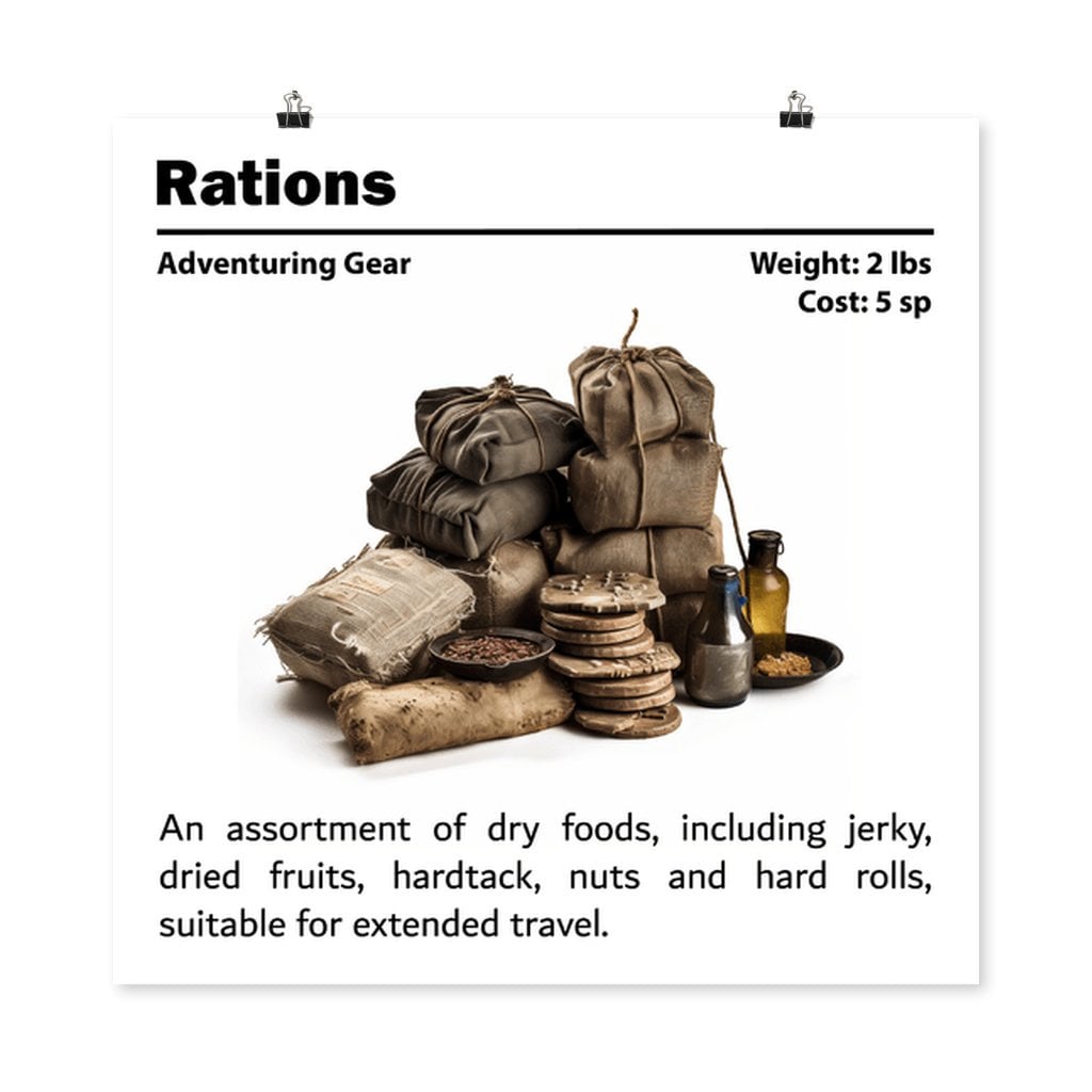 Dnd Poster Dnd Rations Poster D&D Poster Dungeon Master - Etsy