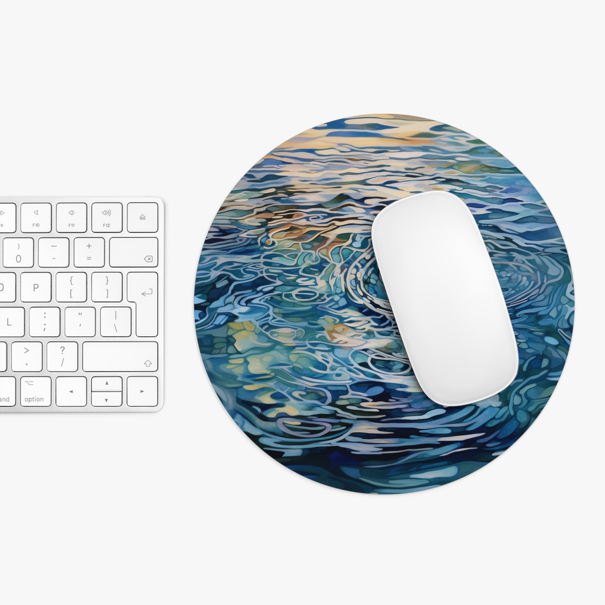 Water Ripples Desk Mat, Soothing Desk Pad, Calming Blue Mouse Pad, XL ...