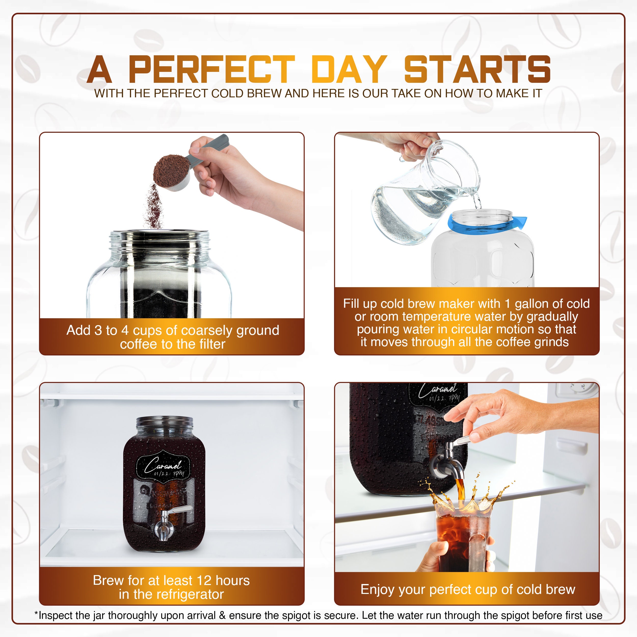 Cold Brew Maker 1 Gallon Cold Brew Coffee Maker Mason Jar - Etsy