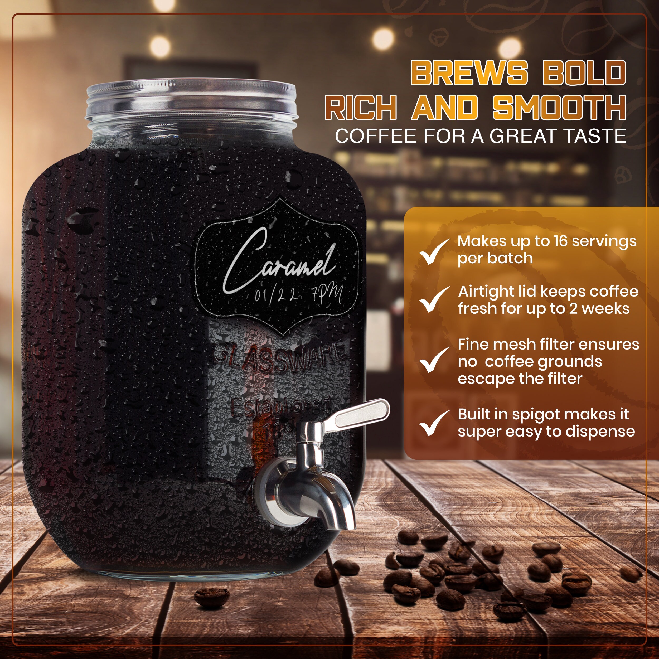 Cold Brew Maker 1 Gallon Cold Brew Coffee Maker Mason Jar Cold Brew ...