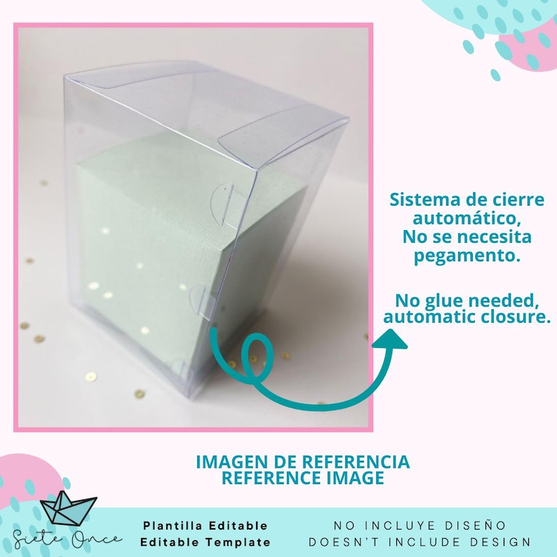 Caja Acetato • No Glue Needed Acetate Box • Editable Template • SVG DXF ...