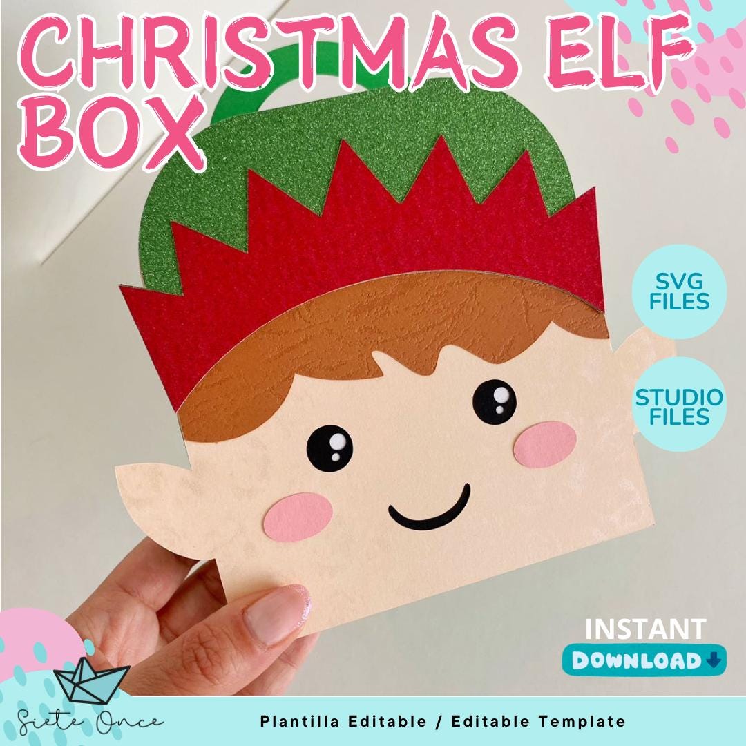 Christmas Elf Box Editable Template • Elf Box • SVG DXF STUDIO ...