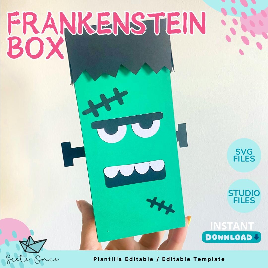 Frankenstein Box • Halloween Frankenstein Box Editable Template • SVG ...