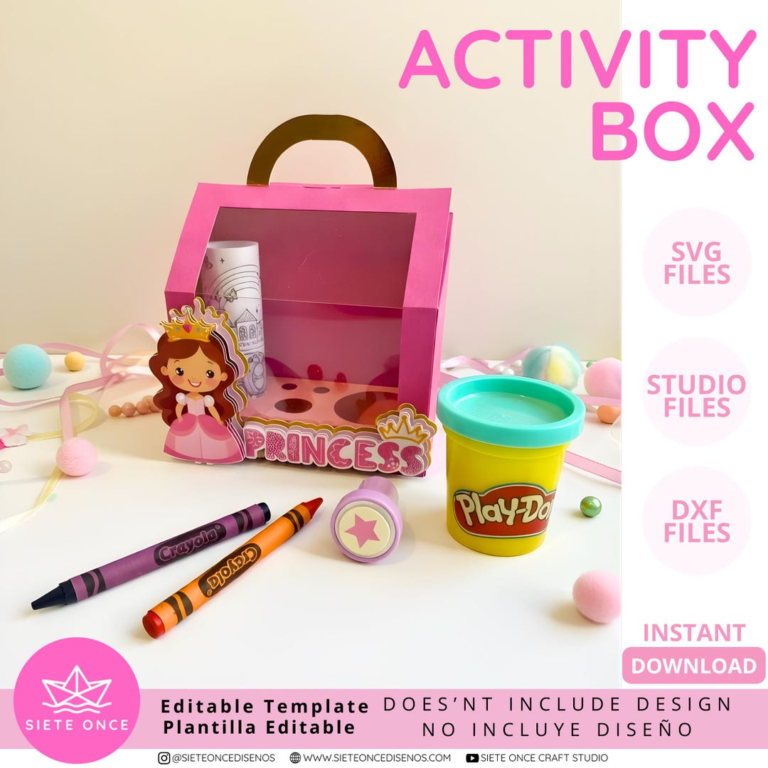 Activity Box for Stamps Playdoh Crayola • Interactive Box • Editable ...