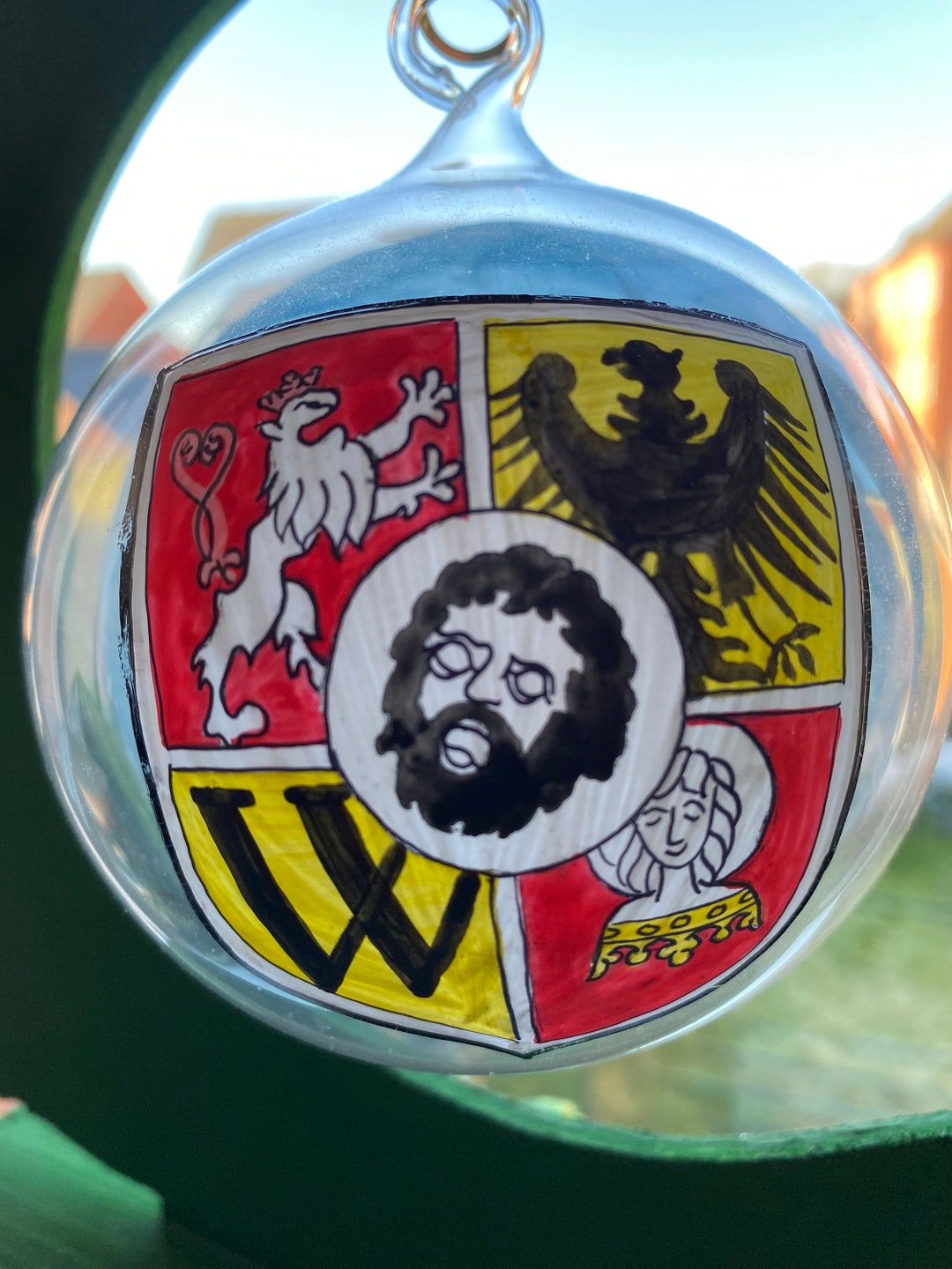 Christmas Hand Painted Glass Baubles Breslau Wrocław Themed German ...