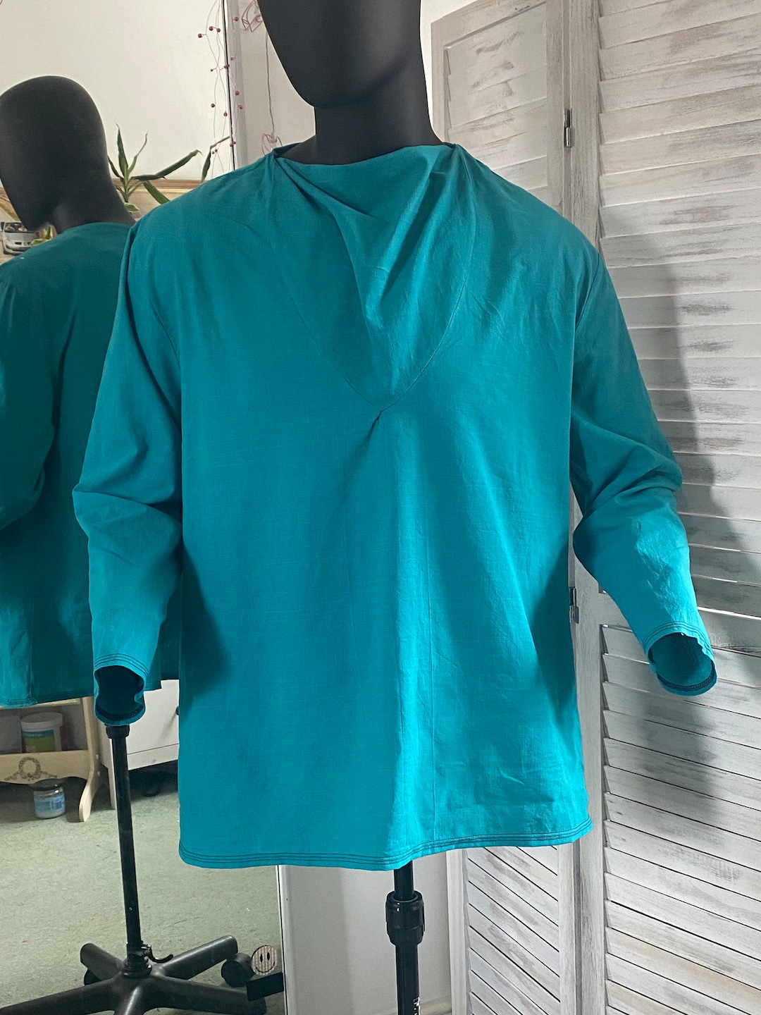 Obi Wan Kenobi Tunic Top With Cowl V Neck Jedi Master Customise Your ...