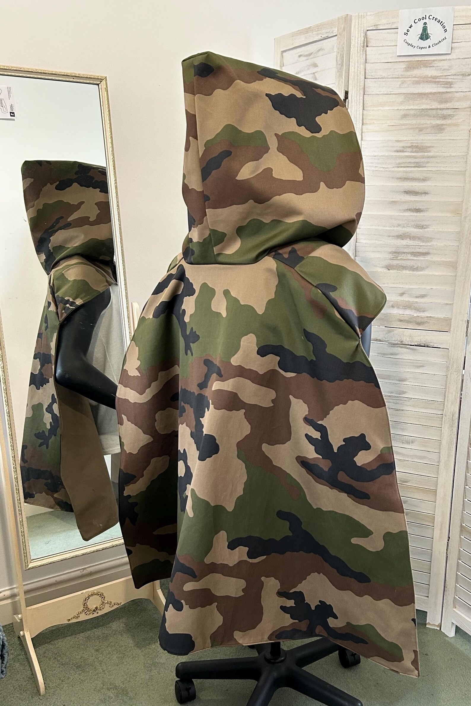 Camouflage Cosplay Poncho Cape: Military Army Theme COD Ghost Tactical ...